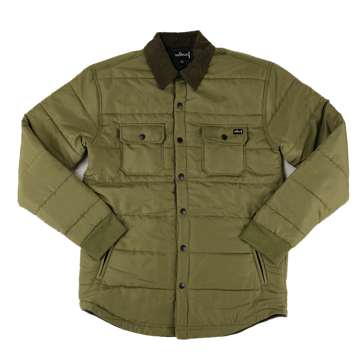 Fat Script Logo Northern Lights Jacket - Olive — Val Surf