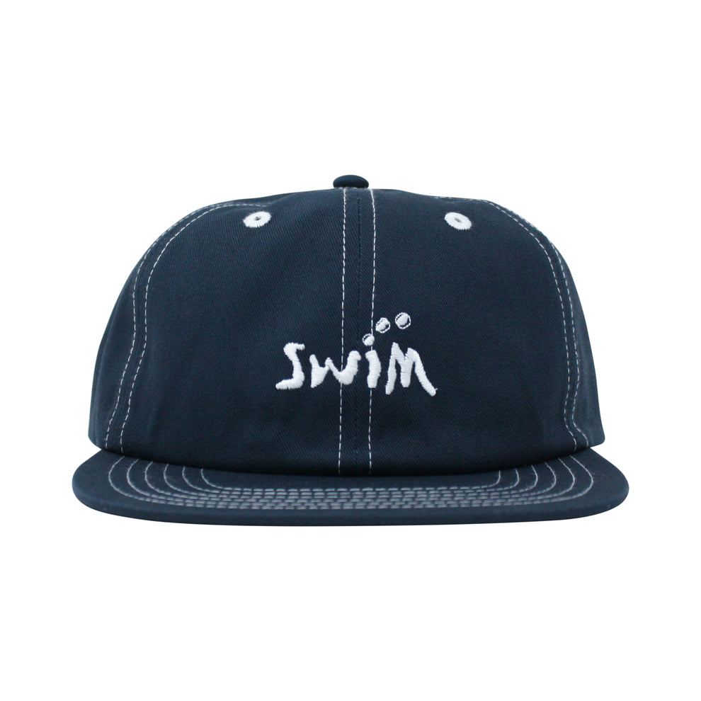 Swim Logo 6 Panel - Navy/White — Val Surf
